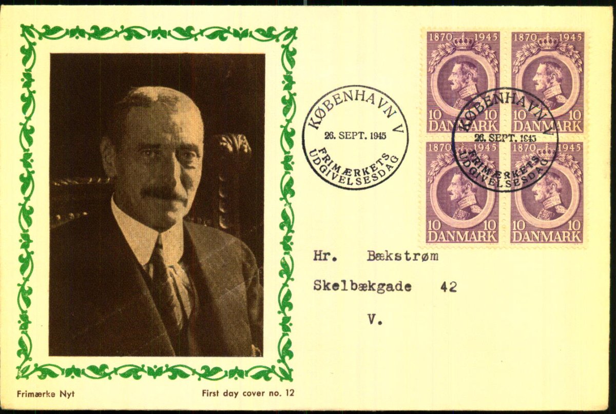 Kong Christian d. X - 75 Års Fødselsdag - Førstedagskuvert. - Kong ...